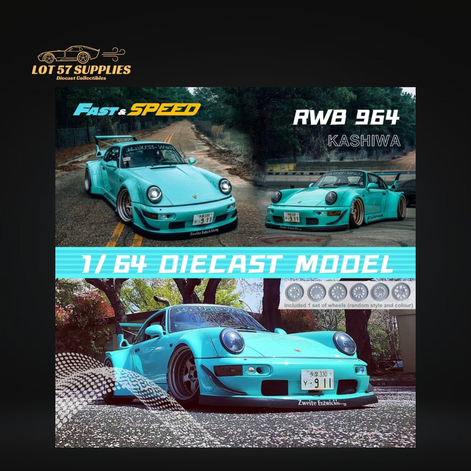 (Pre-Order) Fast Speed Porsche 964 RWB Widebody KASHIWA X Version Rear ...